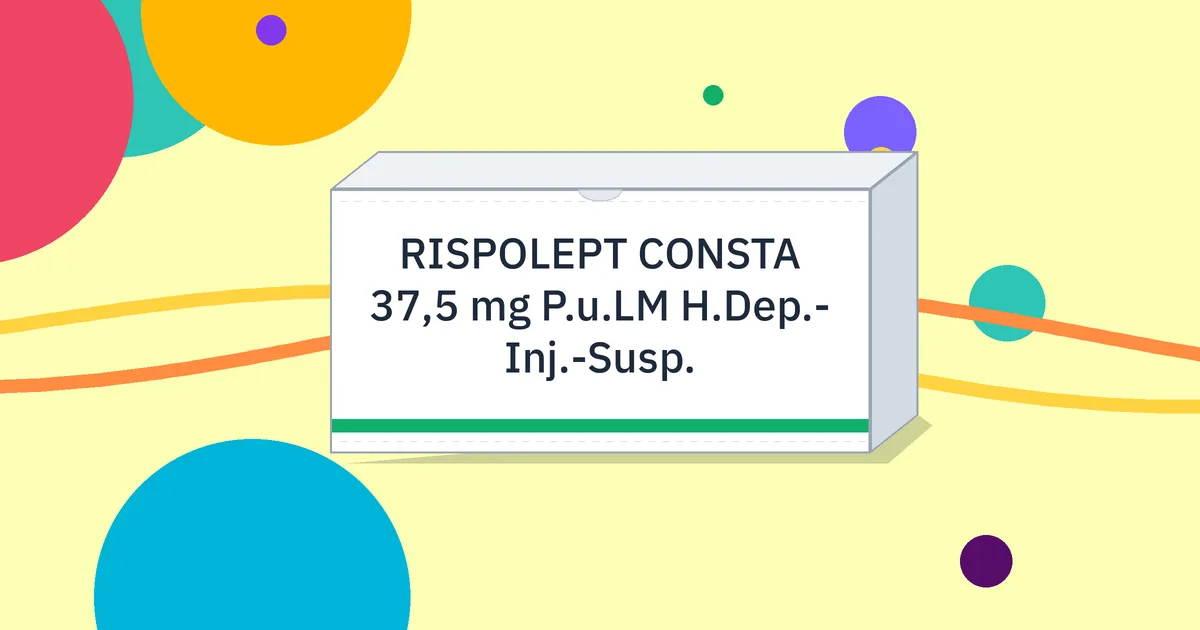 Symbolbild: Packung mit der Aufschrift RISPOLEPT CONSTA 37,5 mg P.u.LM H.Dep.-Inj.-Susp. (PZN 09071705) – Verfügbarkeit und Bezug in Apotheken in Frankfurt am Main