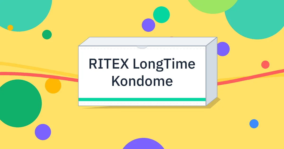 Symbolbild: Packung mit der Aufschrift RITEX LongTime Kondome (PZN 17232186) – Verfügbarkeit und Bezug in Apotheken in Frankfurt am Main