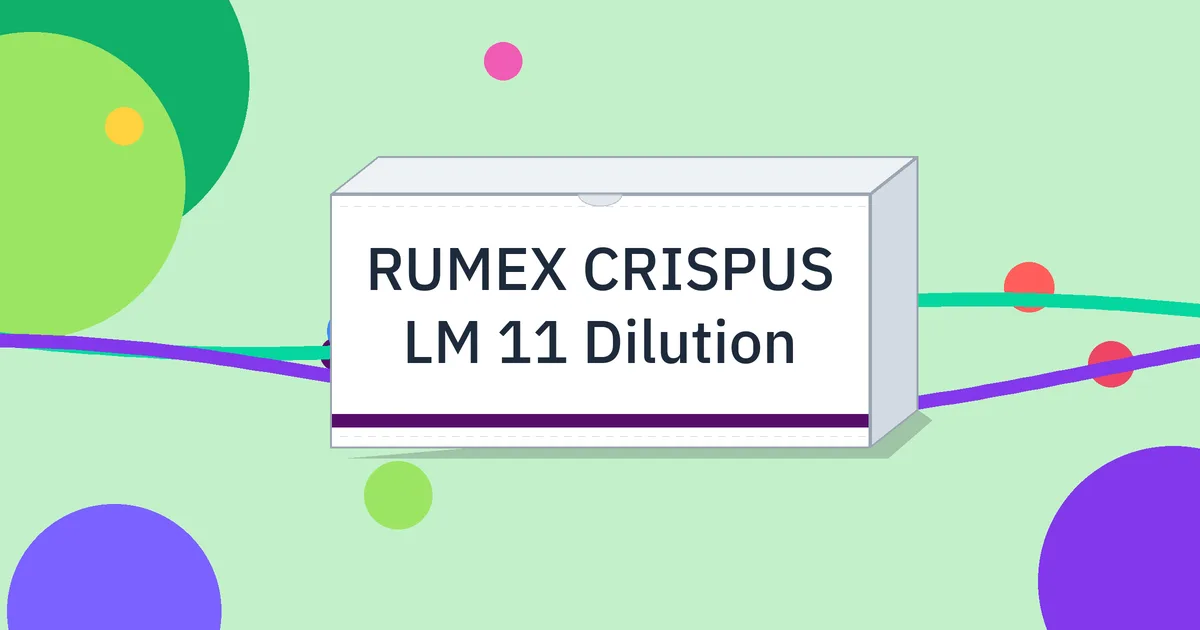 Symbolbild: Packung mit der Aufschrift RUMEX CRISPUS LM 11 Dilution (PZN 13172754) – Verfügbarkeit und Bezug in Apotheken in Frankfurt am Main