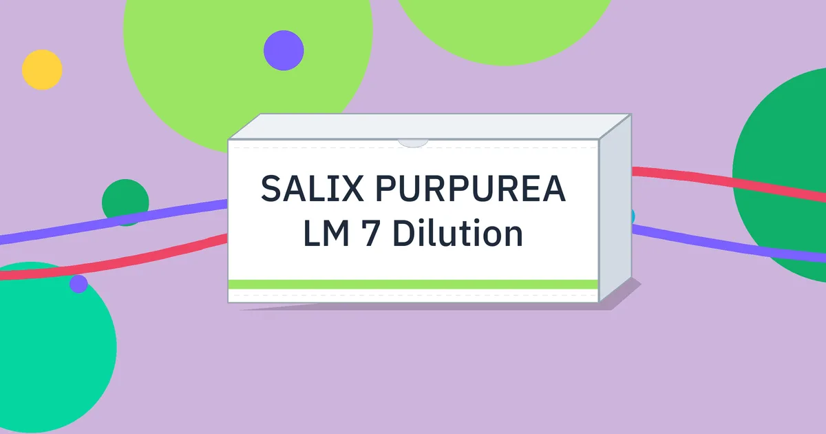 Symbolbild: Packung mit der Aufschrift SALIX PURPUREA LM 7 Dilution (PZN 13178509) – Verfügbarkeit und Bezug in Apotheken in Frankfurt am Main