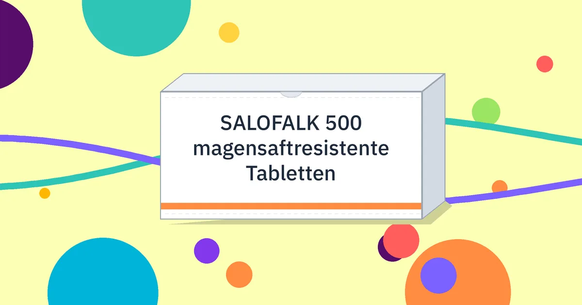 Symbolbild: Packung mit der Aufschrift SALOFALK 500 magensaftresistente Tabletten (PZN 02396344) – Verfügbarkeit und Bezug in Apotheken in Frankfurt am Main
