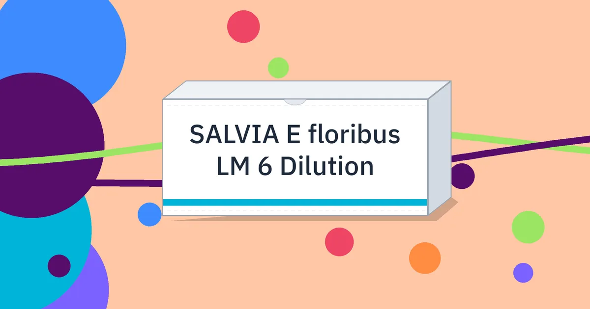 Symbolbild: Packung mit der Aufschrift SALVIA E floribus LM 6 Dilution (PZN 13178975) – Verfügbarkeit und Bezug in Apotheken in Frankfurt am Main