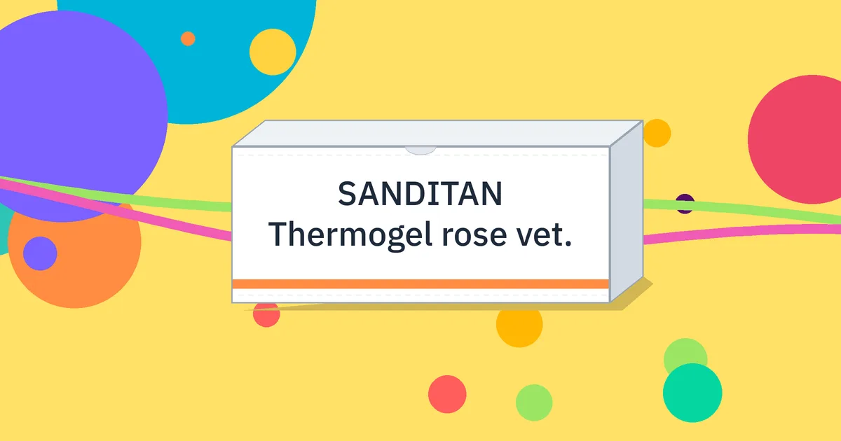 Symbolbild: Packung mit der Aufschrift SANDITAN Thermogel rose vet. (PZN 18378526) – Verfügbarkeit und Bezug in Apotheken in Frankfurt am Main