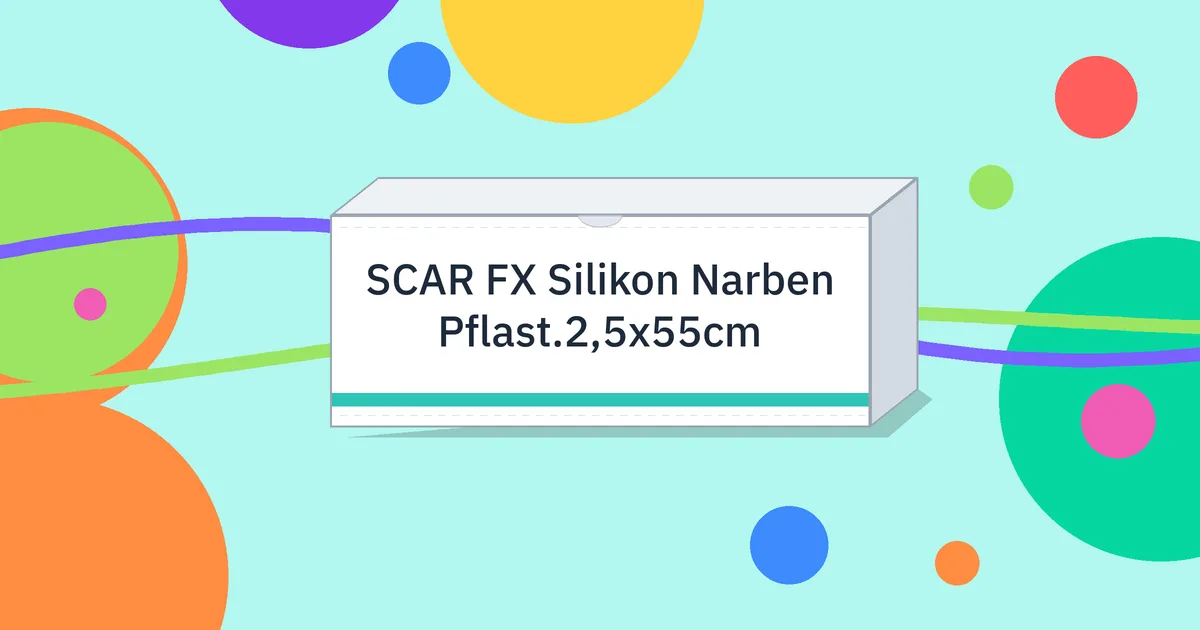 Symbolbild: Packung mit der Aufschrift SCAR FX Silikon Narben Pflast.2,5x55cm (PZN 02955045) – Verfügbarkeit und Bezug in Apotheken in Frankfurt am Main
