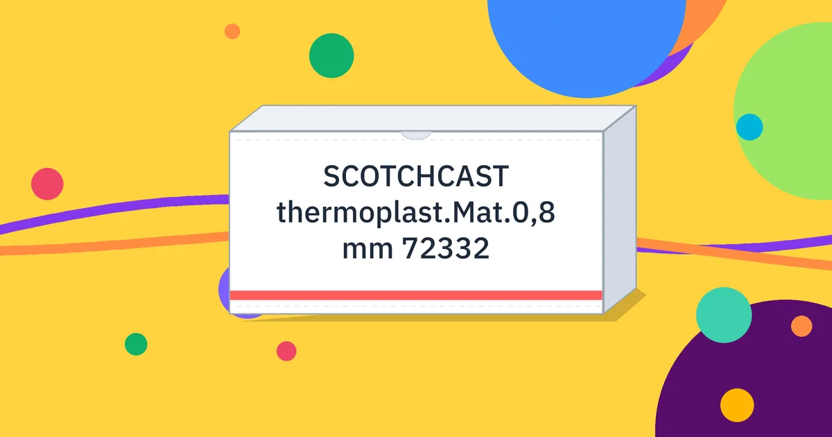Symbolbild: Packung mit der Aufschrift SCOTCHCAST thermoplast.Mat.0,8 mm 72332 (PZN 04545191) – Verfügbarkeit und Bezug in Apotheken in Frankfurt am Main