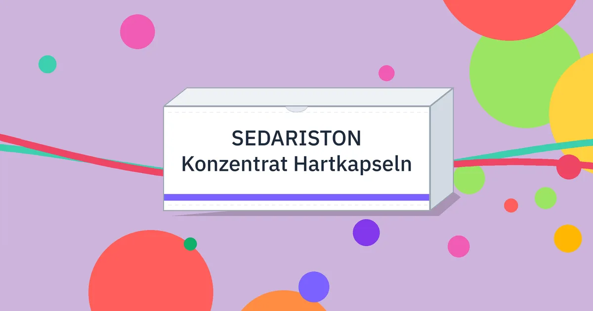 Symbolbild: Packung mit der Aufschrift SEDARISTON Konzentrat Hartkapseln (PZN 02787783) – Verfügbarkeit und Bezug in Apotheken in Frankfurt am Main