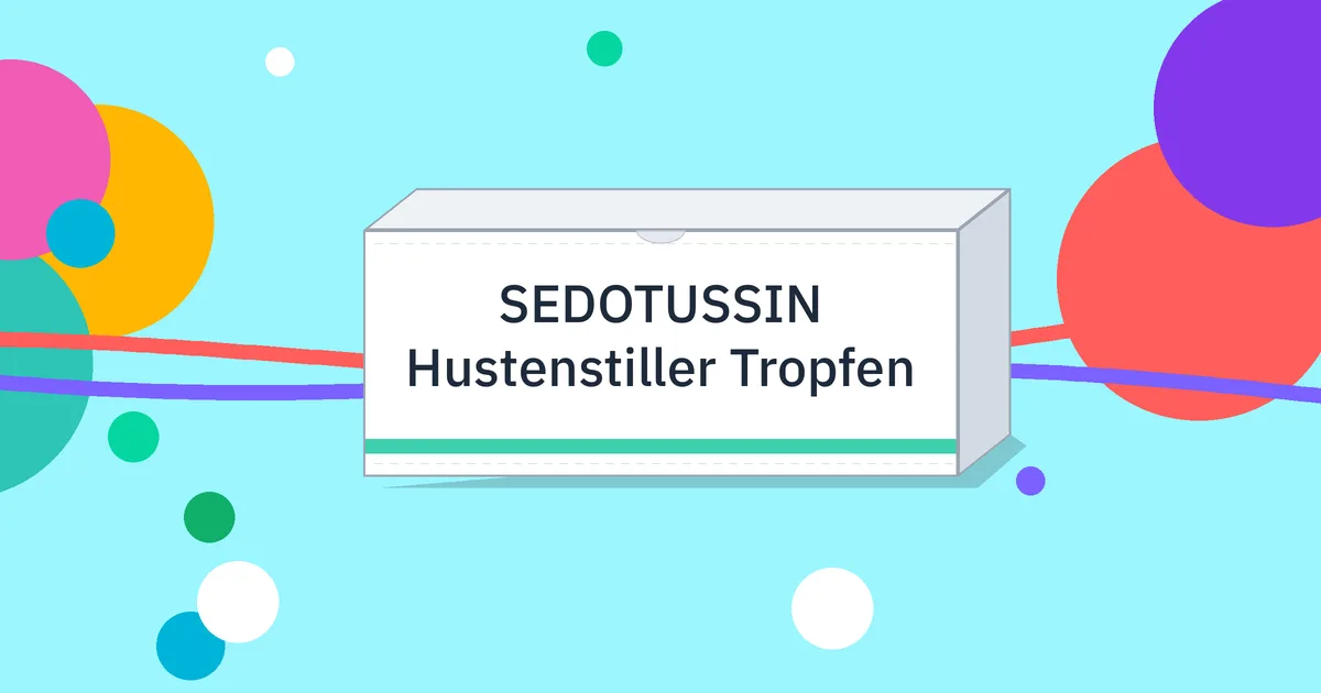 Symbolbild: Packung mit der Aufschrift SEDOTUSSIN Hustenstiller Tropfen (PZN 02517204) – Verfügbarkeit und Bezug in Apotheken in Frankfurt am Main