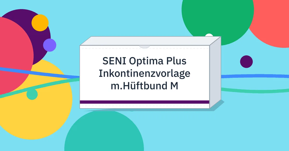 Symbolbild: Packung mit der Aufschrift SENI Optima Plus Inkontinenzvorlage m.Hüftbund M (PZN 01687513) – Verfügbarkeit und Bezug in Apotheken in Frankfurt am Main