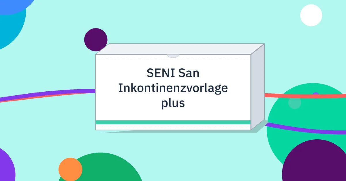 Symbolbild: Packung mit der Aufschrift SENI San Inkontinenzvorlage plus (PZN 18329462) – Verfügbarkeit und Bezug in Apotheken in Frankfurt am Main