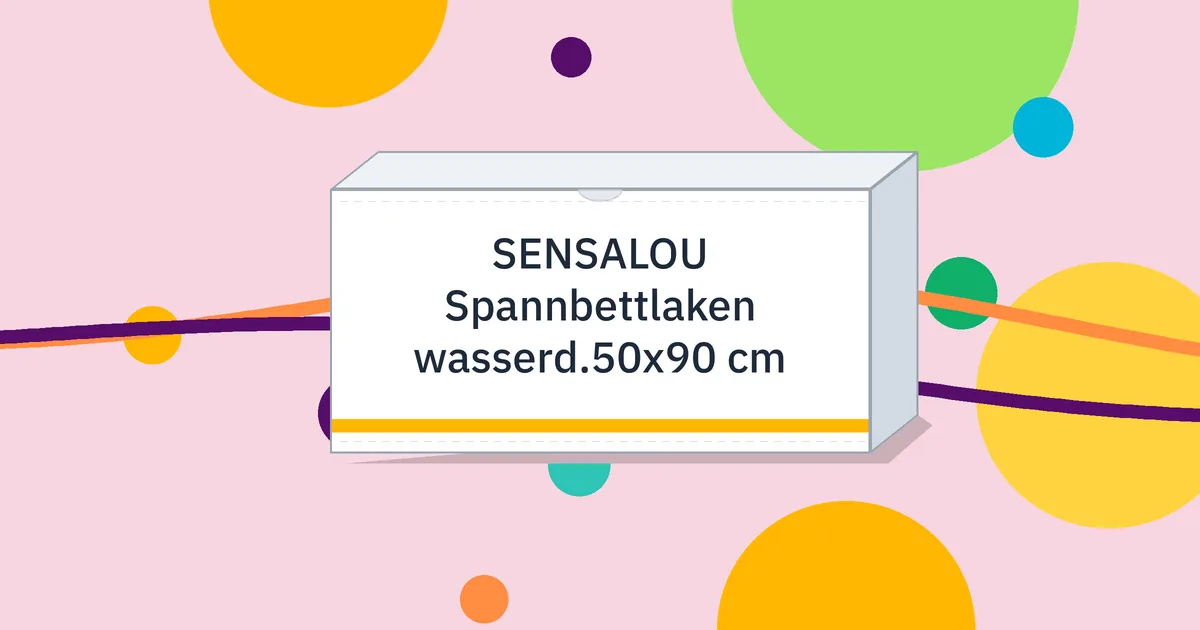 Symbolbild: Packung mit der Aufschrift SENSALOU Spannbettlaken wasserd.50x90 cm (PZN 19227545) – Verfügbarkeit und Bezug in Apotheken in Frankfurt am Main