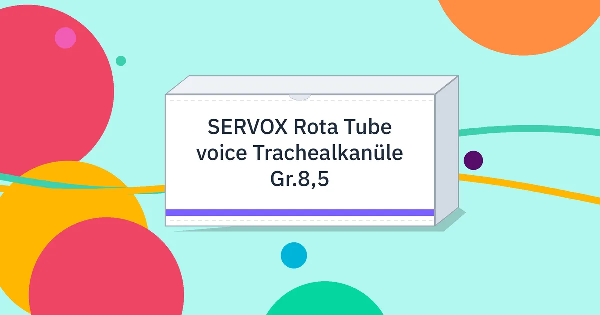 Symbolbild: Packung mit der Aufschrift SERVOX Rota Tube voice Trachealkanüle Gr.8,5 (PZN 09333045) – Verfügbarkeit und Bezug in Apotheken in Frankfurt am Main
