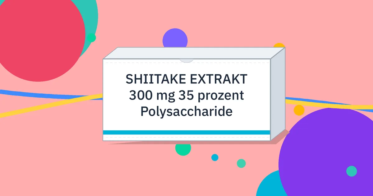 Symbolbild: Packung mit der Aufschrift SHIITAKE EXTRAKT 300 mg 35 prozent Polysaccharide (PZN 13569084) – Verfügbarkeit und Bezug in Apotheken in Frankfurt am Main