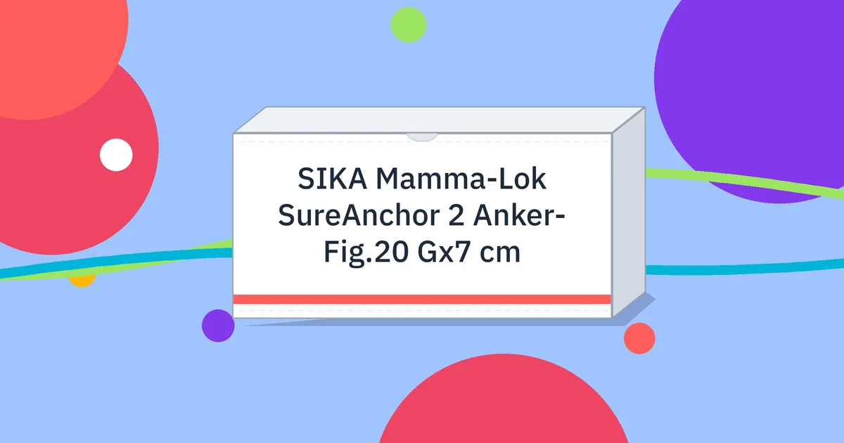 Symbolbild: Packung mit der Aufschrift SIKA Mamma-Lok SureAnchor 2 Anker-Fig.20 Gx7 cm (PZN 20305954) – Verfügbarkeit und Bezug in Apotheken in Frankfurt am Main