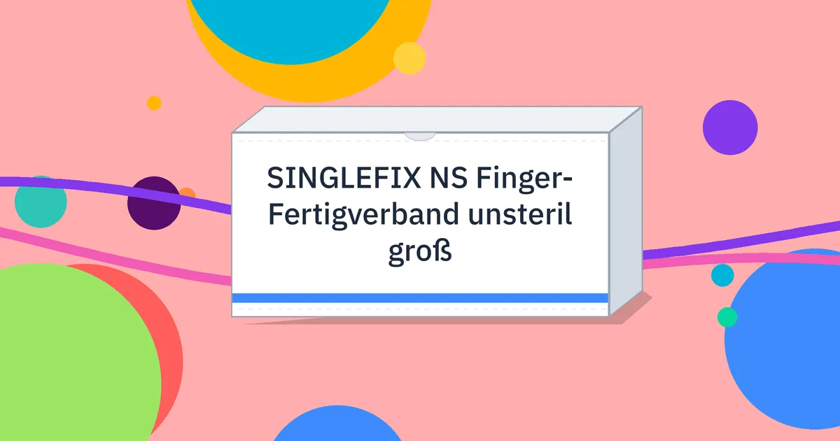 Symbolbild: Packung mit der Aufschrift SINGLEFIX NS Finger-Fertigverband unsteril groß (PZN 19184267) – Verfügbarkeit und Bezug in Apotheken in Frankfurt am Main