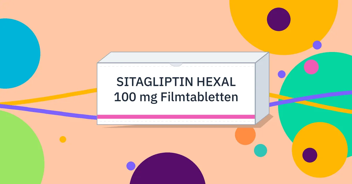 Symbolbild: Packung mit der Aufschrift SITAGLIPTIN HEXAL 100 mg Filmtabletten (PZN 17575176) – Verfügbarkeit und Bezug in Apotheken in Frankfurt am Main