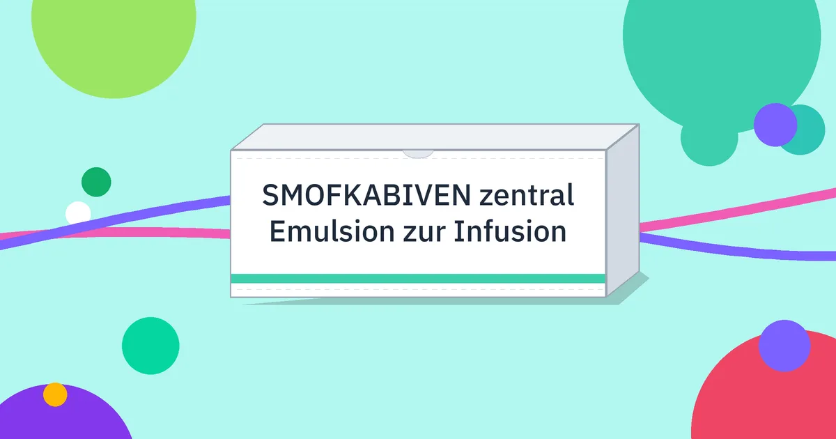 Symbolbild: Packung mit der Aufschrift SMOFKABIVEN zentral Emulsion zur Infusion (PZN 15611040) – Verfügbarkeit und Bezug in Apotheken in Frankfurt am Main