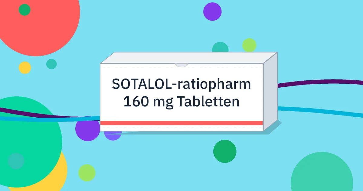 Symbolbild: Packung mit der Aufschrift SOTALOL-ratiopharm 160 mg Tabletten (PZN 06320906) – Verfügbarkeit und Bezug in Apotheken in Frankfurt am Main