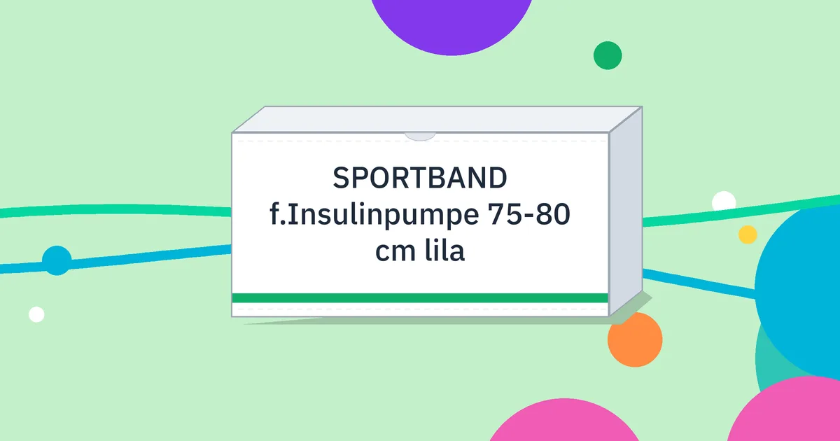 Symbolbild: Packung mit der Aufschrift SPORTBAND f.Insulinpumpe 75-80 cm lila (PZN 11552808) – Verfügbarkeit und Bezug in Apotheken in Frankfurt am Main