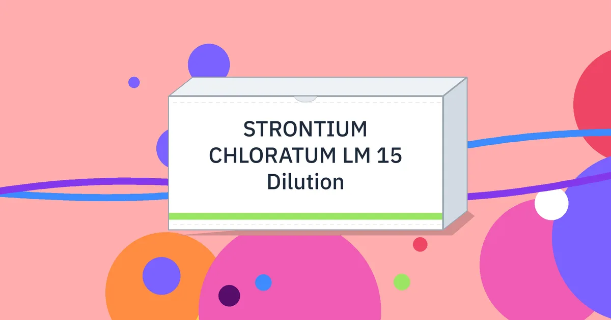Symbolbild: Packung mit der Aufschrift STRONTIUM CHLORATUM LM 15 Dilution (PZN 13203578) – Verfügbarkeit und Bezug in Apotheken in Frankfurt am Main