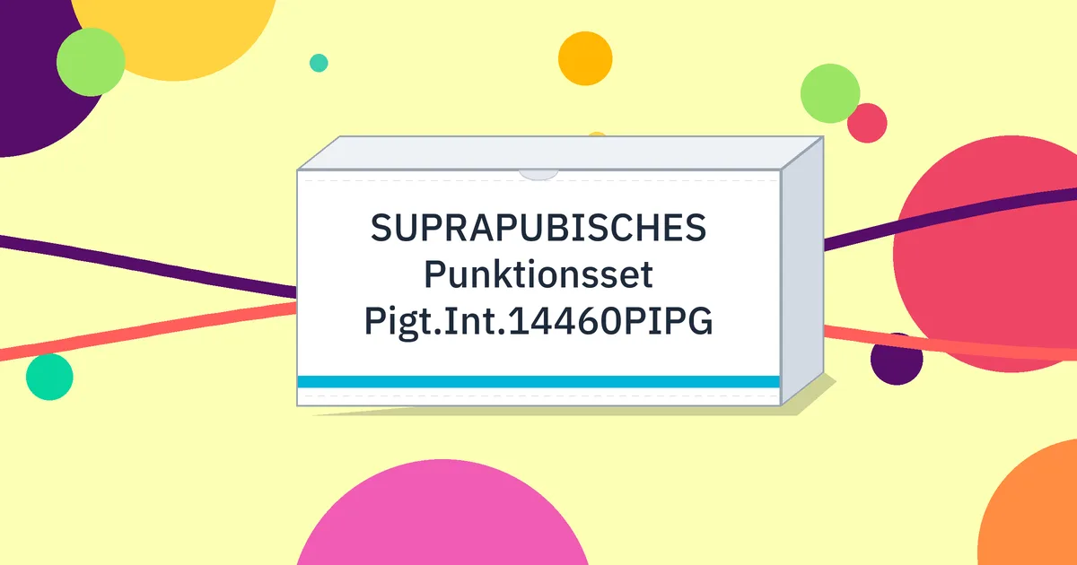 Symbolbild: Packung mit der Aufschrift SUPRAPUBISCHES Punktionsset Pigt.Int.14460PIPG (PZN 00792596) – Verfügbarkeit und Bezug in Apotheken in Frankfurt am Main