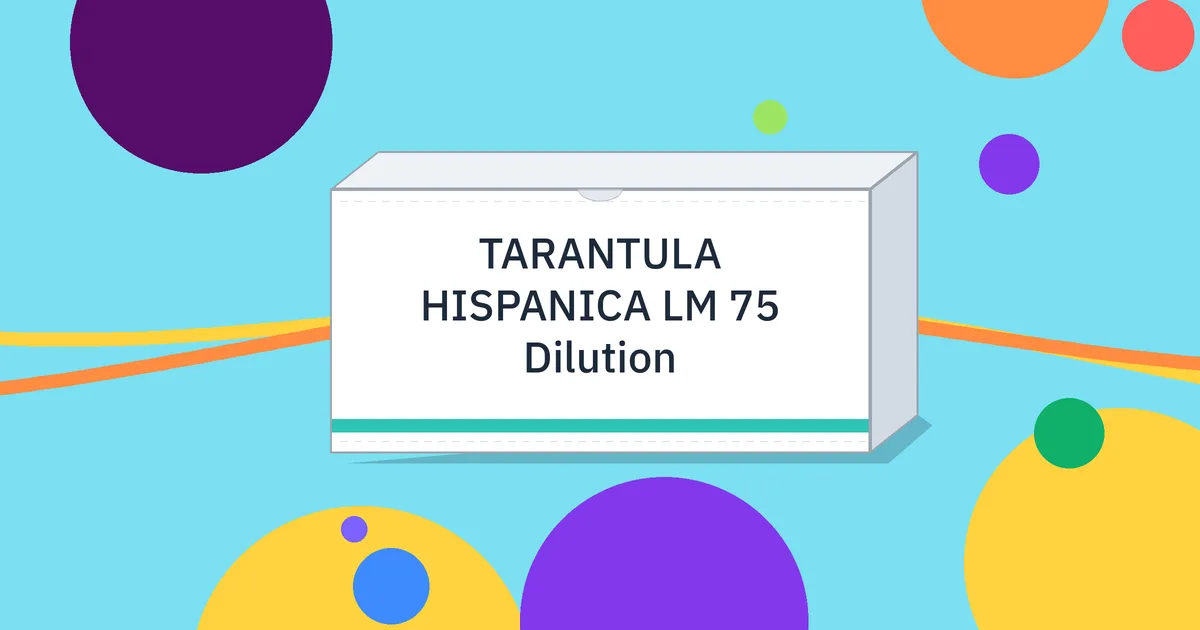 Symbolbild: Packung mit der Aufschrift TARANTULA HISPANICA LM 75 Dilution (PZN 13214139) – Verfügbarkeit und Bezug in Apotheken in Frankfurt am Main