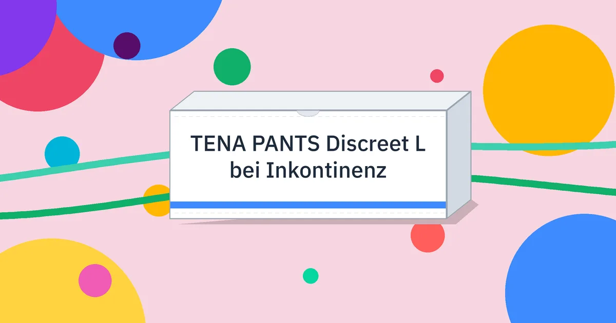 Symbolbild: Packung mit der Aufschrift TENA PANTS Discreet L bei Inkontinenz (PZN 04836741) – Verfügbarkeit und Bezug in Apotheken in Frankfurt am Main