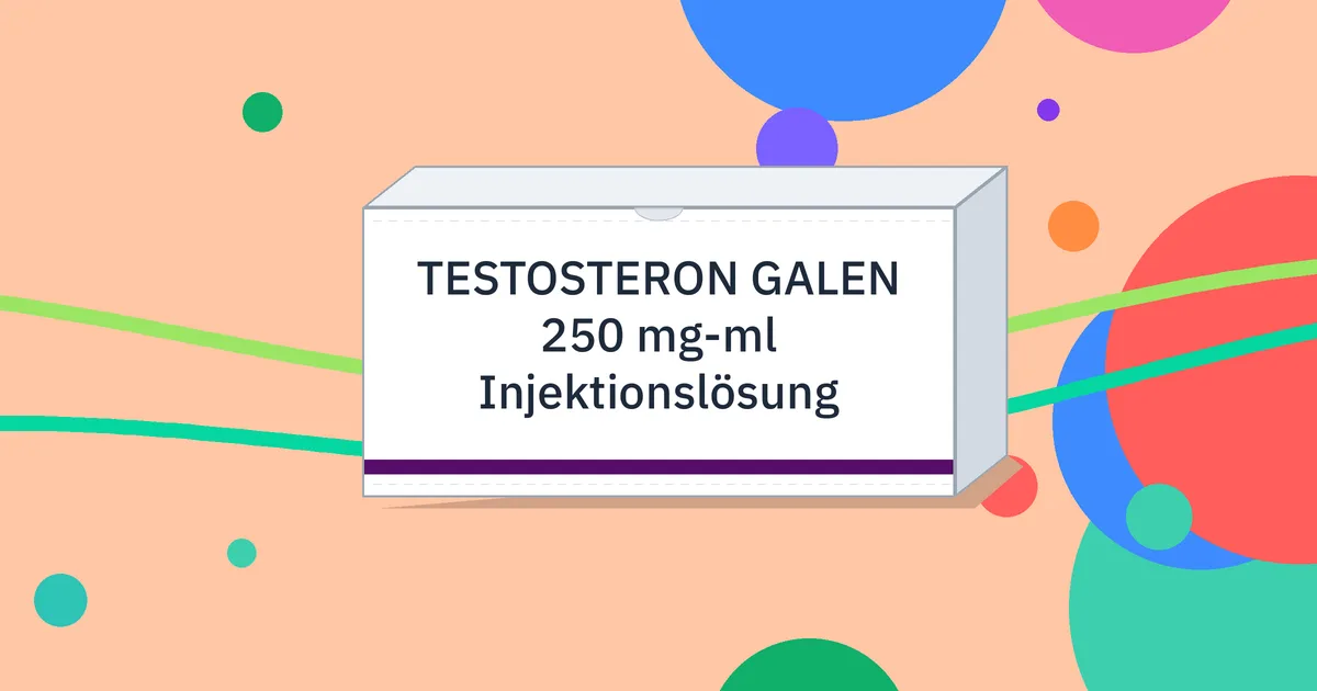Symbolbild: Packung mit der Aufschrift TESTOSTERON GALEN 250 mg-ml Injektionslösung (PZN 19823052) – Verfügbarkeit und Bezug in Apotheken in Frankfurt am Main