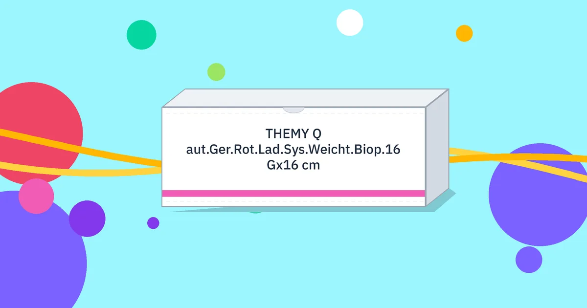 Symbolbild: Packung mit der Aufschrift THEMY Q aut.Ger.Rot.Lad.Sys.Weicht.Biop.16 Gx16 cm (PZN 19737890) – Verfügbarkeit und Bezug in Apotheken in Frankfurt am Main