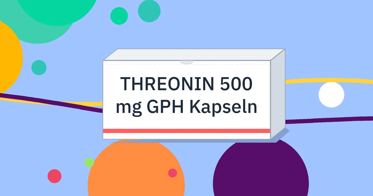 Symbolbild: Packung mit der Aufschrift THREONIN 500 mg GPH Kapseln (PZN 00128697) – Verfügbarkeit und Bezug in Apotheken in Frankfurt am Main