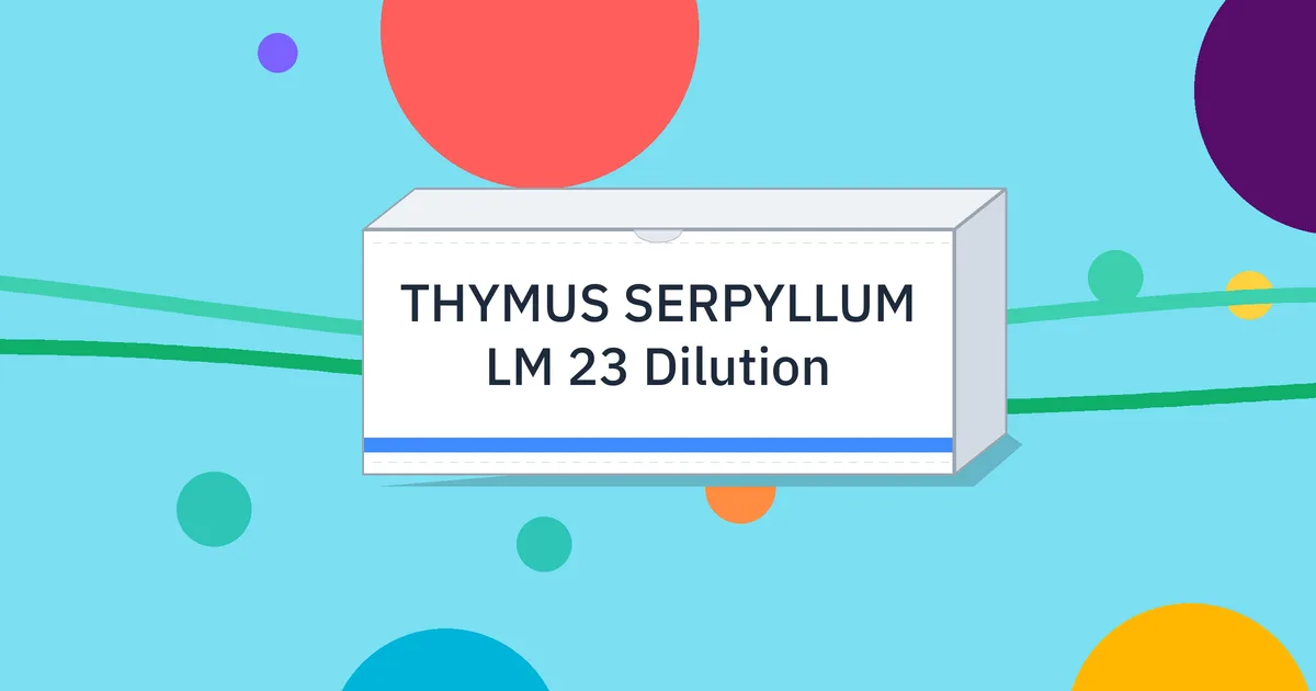 Symbolbild: Packung mit der Aufschrift THYMUS SERPYLLUM LM 23 Dilution (PZN 13223078) – Verfügbarkeit und Bezug in Apotheken in Frankfurt am Main