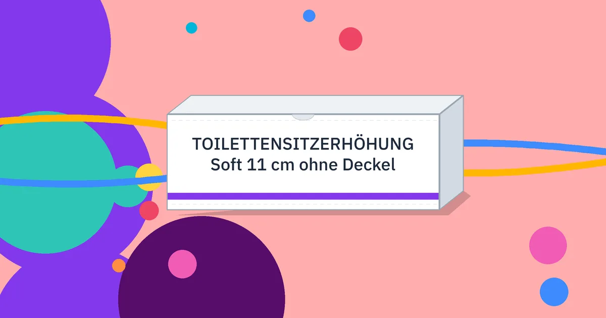Symbolbild: Packung mit der Aufschrift TOILETTENSITZERHÖHUNG Soft 11 cm ohne Deckel (PZN 14002439) – Verfügbarkeit und Bezug in Apotheken in Frankfurt am Main