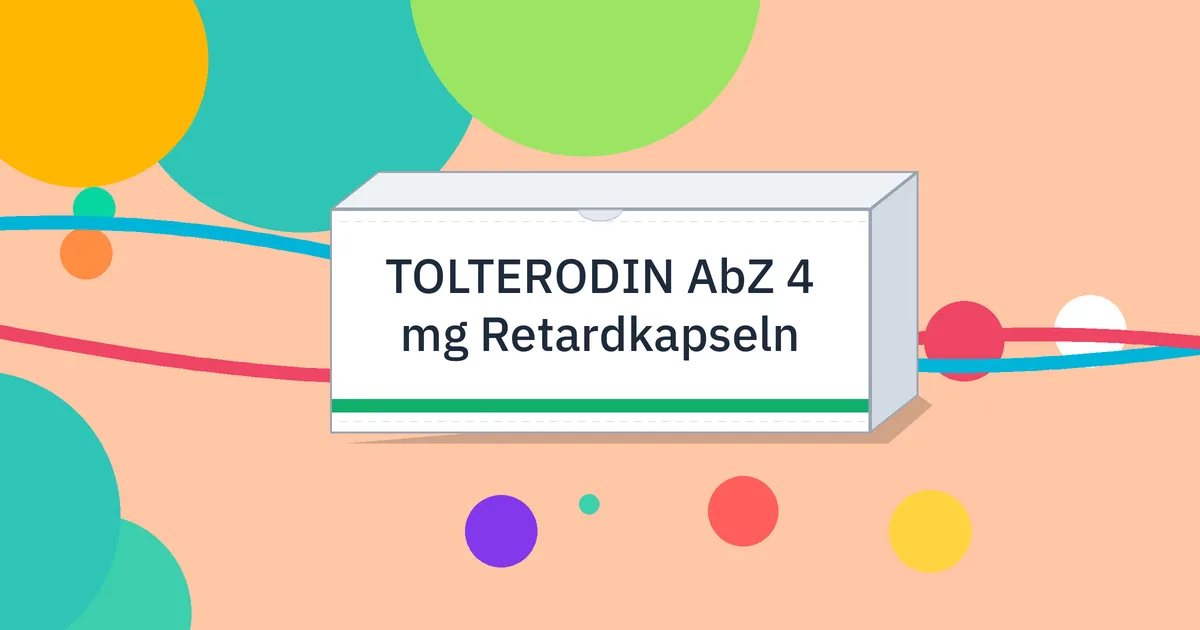Symbolbild: Packung mit der Aufschrift TOLTERODIN AbZ 4 mg Retardkapseln (PZN 09763426) – Verfügbarkeit und Bezug in Apotheken in Frankfurt am Main