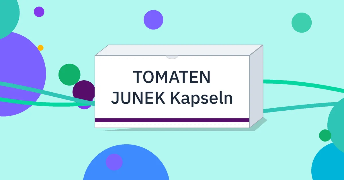 Symbolbild: Packung mit der Aufschrift TOMATEN JUNEK Kapseln (PZN 00135929) – Verfügbarkeit und Bezug in Apotheken in Frankfurt am Main