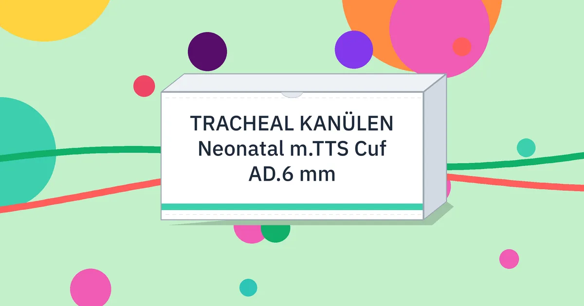 Symbolbild: Packung mit der Aufschrift TRACHEAL KANÜLEN Neonatal m.TTS Cuf AD.6 mm (PZN 09217534) – Verfügbarkeit und Bezug in Apotheken in Frankfurt am Main