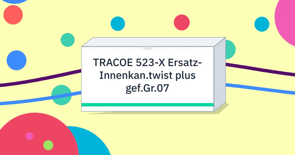 Symbolbild: Packung mit der Aufschrift TRACOE 523-X Ersatz-Innenkan.twist plus gef.Gr.07 (PZN 05881287) – Verfügbarkeit und Bezug in Apotheken in Frankfurt am Main