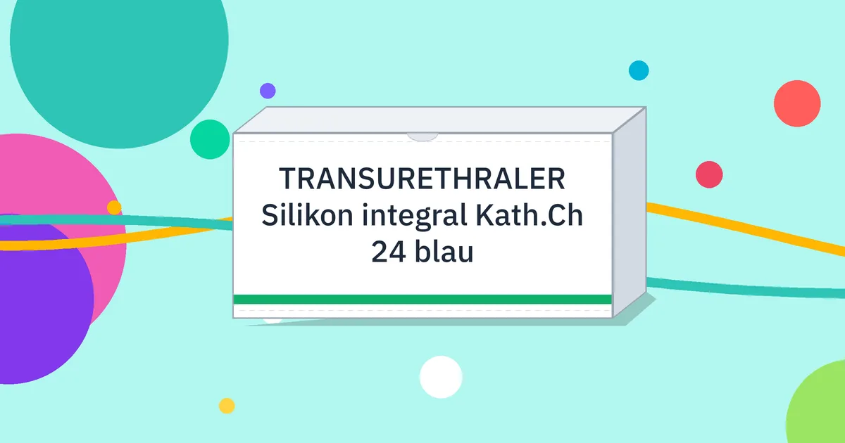 Symbolbild: Packung mit der Aufschrift TRANSURETHRALER Silikon integral Kath.Ch 24 blau (PZN 13163583) – Verfügbarkeit und Bezug in Apotheken in Frankfurt am Main
