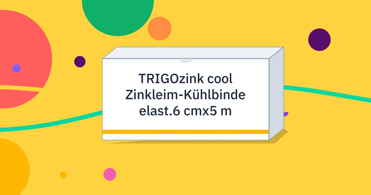 Symbolbild: Packung mit der Aufschrift TRIGOzink cool Zinkleim-Kühlbinde elast.6 cmx5 m (PZN 11104524) – Verfügbarkeit und Bezug in Apotheken in Frankfurt am Main