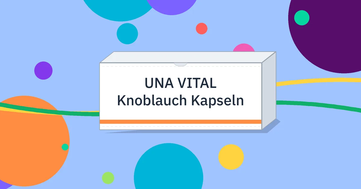 Symbolbild: Packung mit der Aufschrift UNA VITAL Knoblauch Kapseln (PZN 14165650) – Verfügbarkeit und Bezug in Apotheken in Frankfurt am Main