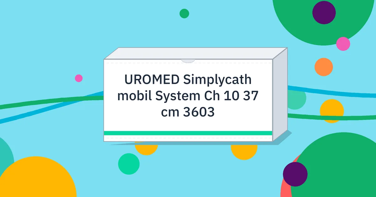 Symbolbild: Packung mit der Aufschrift UROMED Simplycath mobil System Ch 10 37 cm 3603 (PZN 15784734) – Verfügbarkeit und Bezug in Apotheken in Frankfurt am Main