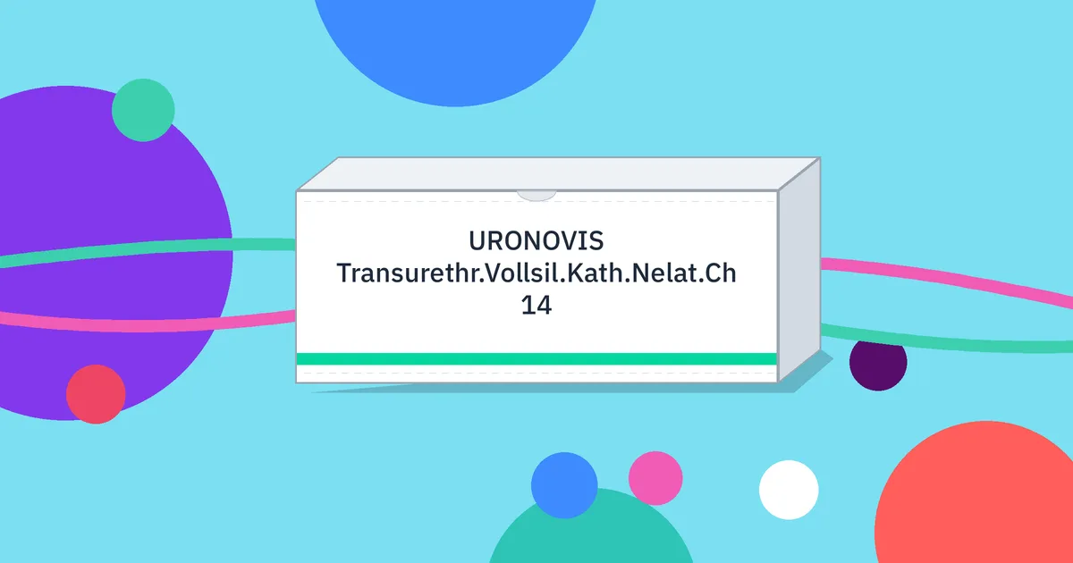 Symbolbild: Packung mit der Aufschrift URONOVIS Transurethr.Vollsil.Kath.Nelat.Ch 14 (PZN 02349681) – Verfügbarkeit und Bezug in Apotheken in Frankfurt am Main