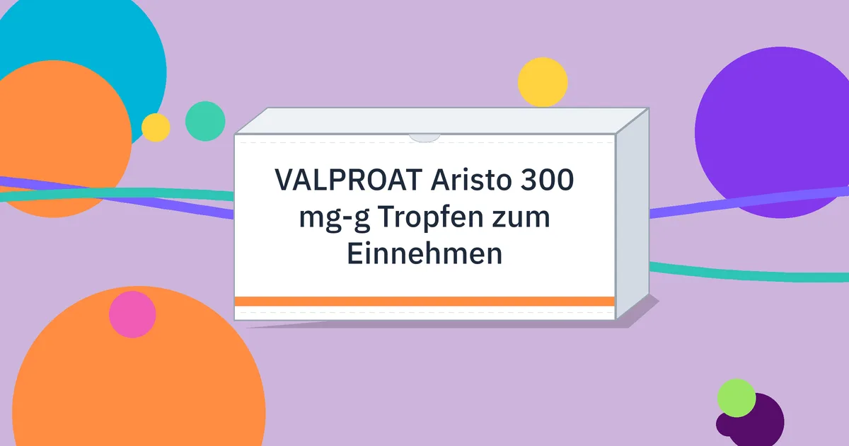 Symbolbild: Packung mit der Aufschrift VALPROAT Aristo 300 mg-g Tropfen zum Einnehmen (PZN 07021904) – Verfügbarkeit und Bezug in Apotheken in Frankfurt am Main
