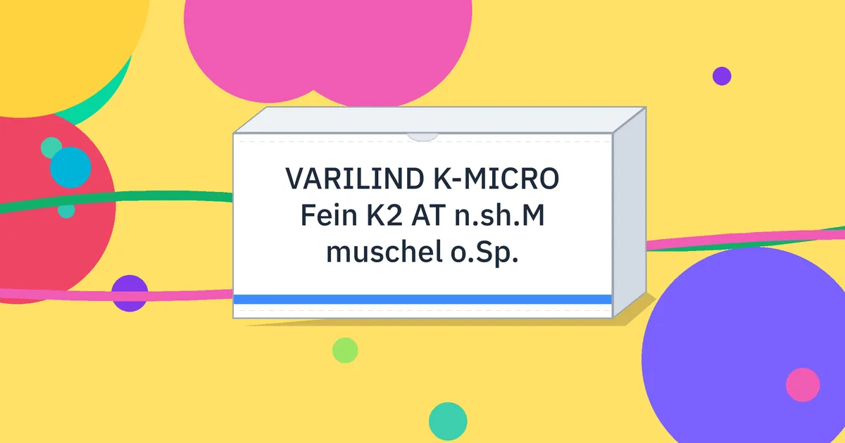 Symbolbild: Packung mit der Aufschrift VARILIND K-MICRO Fein K2 AT n.sh.M muschel o.Sp. (PZN 20554203) – Verfügbarkeit und Bezug in Apotheken in Frankfurt am Main