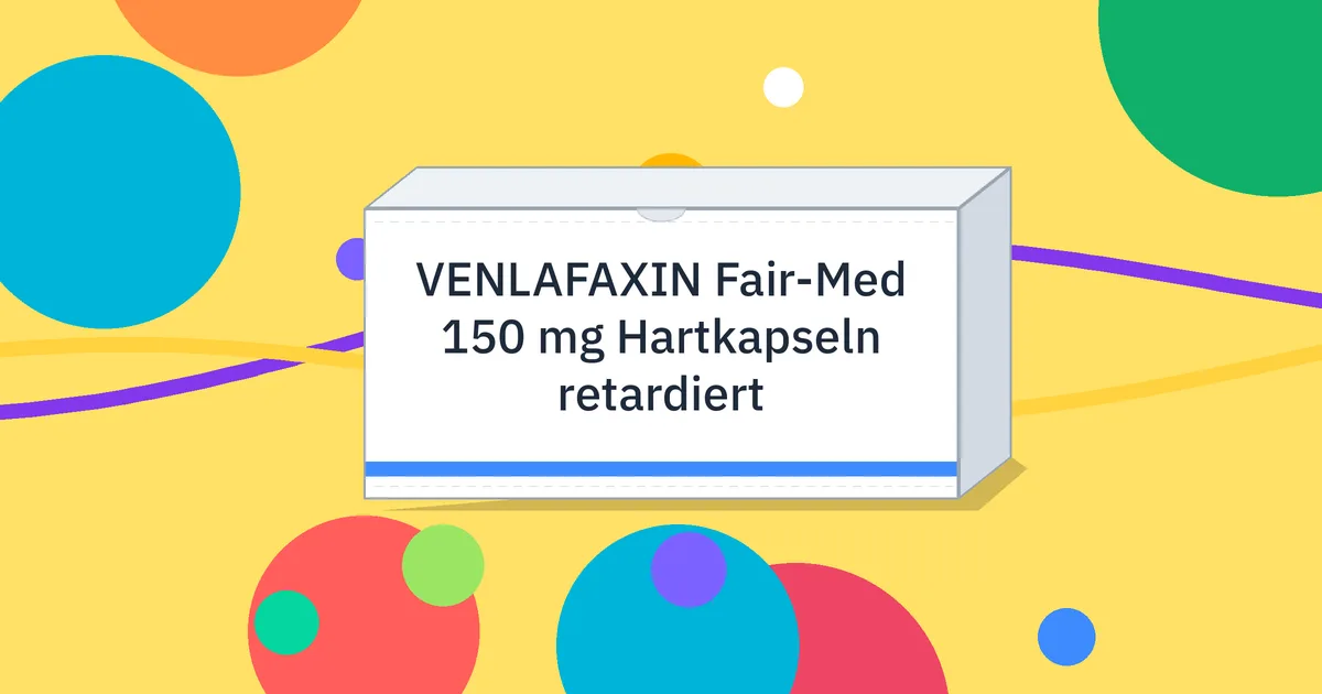 Symbolbild: Packung mit der Aufschrift VENLAFAXIN Fair-Med 150 mg Hartkapseln retardiert (PZN 10145194) – Verfügbarkeit und Bezug in Apotheken in Frankfurt am Main