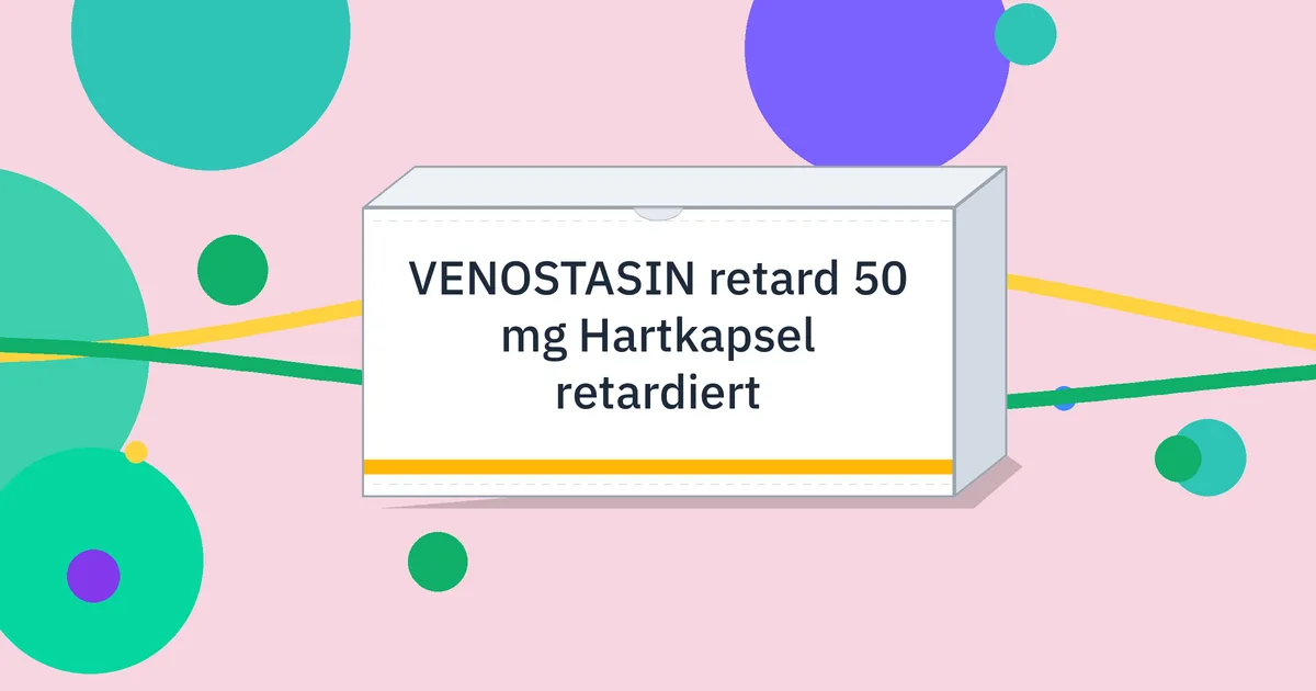 Symbolbild: Packung mit der Aufschrift VENOSTASIN retard 50 mg Hartkapsel retardiert (PZN 01567803) – Verfügbarkeit und Bezug in Apotheken in Frankfurt am Main