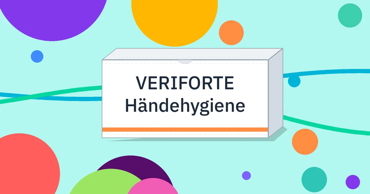 Symbolbild: Packung mit der Aufschrift VERIFORTE Händehygiene (PZN 16612018) – Verfügbarkeit und Bezug in Apotheken in Frankfurt am Main