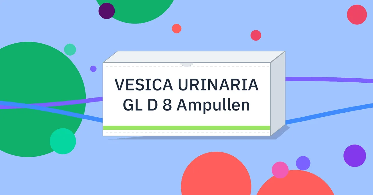 Symbolbild: Packung mit der Aufschrift VESICA URINARIA GL D 8 Ampullen (PZN 03353816) – Verfügbarkeit und Bezug in Apotheken in Frankfurt am Main