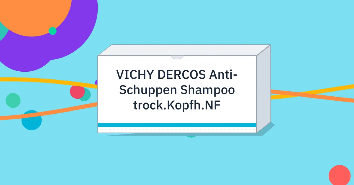 Symbolbild: Packung mit der Aufschrift VICHY DERCOS Anti-Schuppen Shampoo trock.Kopfh.NF (PZN 19668551) – Verfügbarkeit und Bezug in Apotheken in Frankfurt am Main