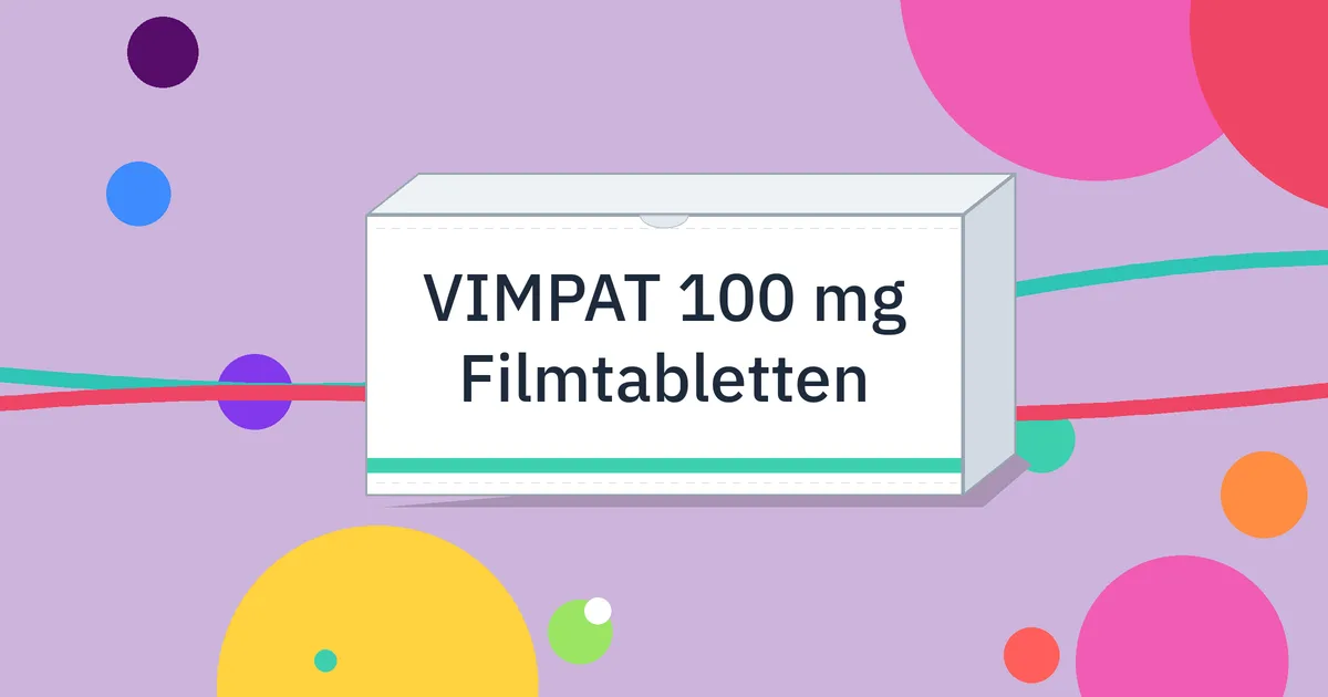 Symbolbild: Packung mit der Aufschrift VIMPAT 100 mg Filmtabletten (PZN 11684243) – Verfügbarkeit und Bezug in Apotheken in Frankfurt am Main