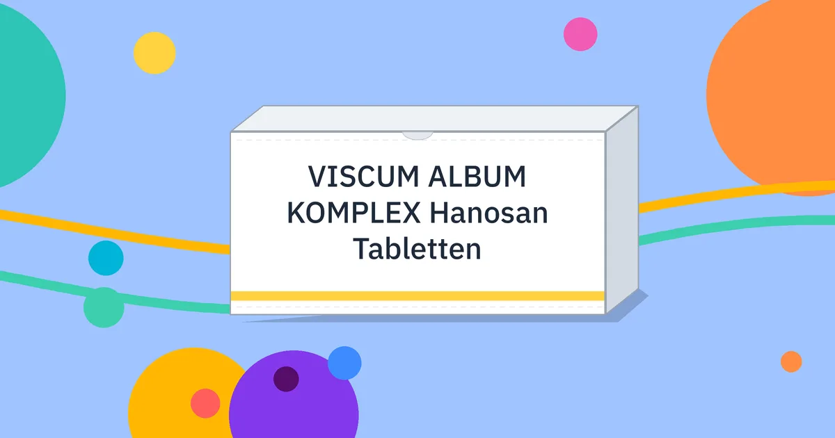 Symbolbild: Packung mit der Aufschrift VISCUM ALBUM KOMPLEX Hanosan Tabletten (PZN 09268891) – Verfügbarkeit und Bezug in Apotheken in Frankfurt am Main