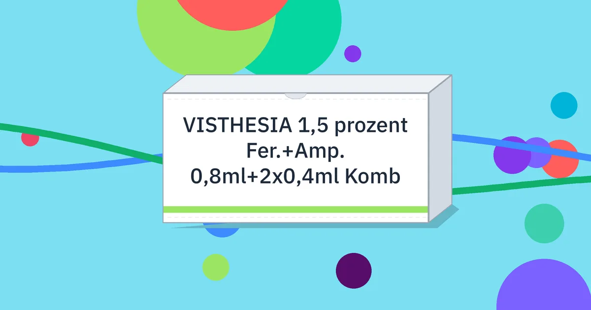 Symbolbild: Packung mit der Aufschrift VISTHESIA 1,5 prozent Fer.+Amp. 0,8ml+2x0,4ml Komb (PZN 05451380) – Verfügbarkeit und Bezug in Apotheken in Frankfurt am Main